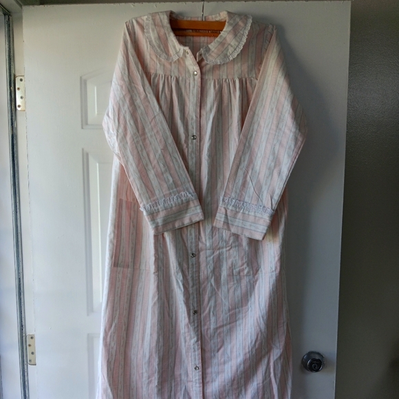 Laura Gayle | Intimates & Sleepwear | Striped Long Nightgown With ...